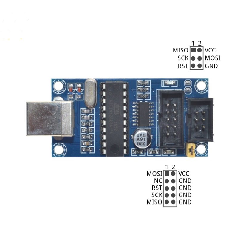 Usb Tiny Isp Programmer Mit Kable 610pin Für Avr Atmega Arduino Programmierer