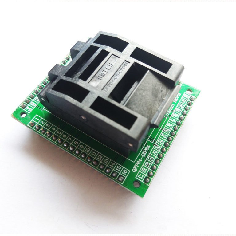 IC-Sockel Programmier-Adapter SMD TQFP64 QFP64 LQFP64 0,5mm auf DIP64 2 ...