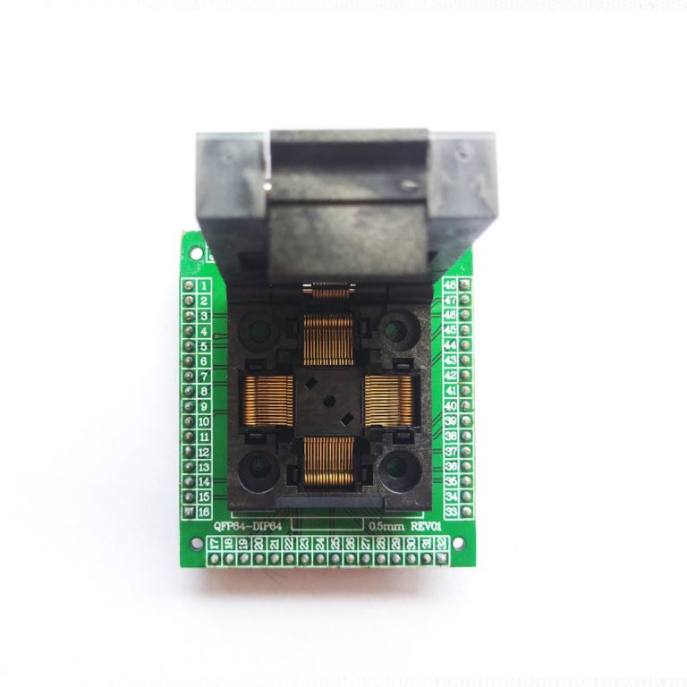 IC-Sockel Programmier-Adapter SMD TQFP64 QFP64 LQFP64 0,5mm auf DIP64 2 ...