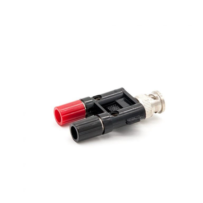 Adapter: BNC Stecker auf 2x Bananenbuchse 4mm für Labor-/Messtechnik Klemmen | 42project.net