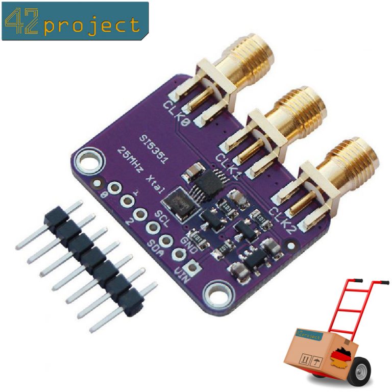Si5351A I2C Clock Takt Frequenz Generator Breakout-Board 8kHz bis 160MHz SI5351 | 42project.net